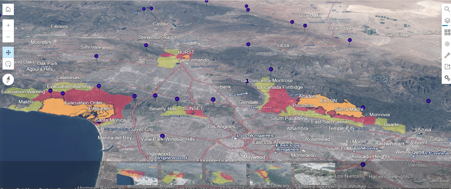 Generan mapa interactivo para ubicar el fuego en LA - El Latino